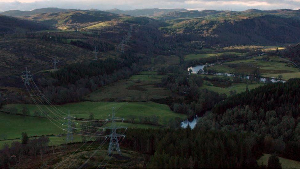 Controversial Beauly to Denny power line fully operational - BBC News