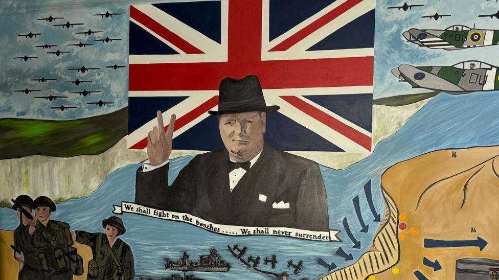 Surrey artist's D-Day painting to be revealed in Normandy - BBC News