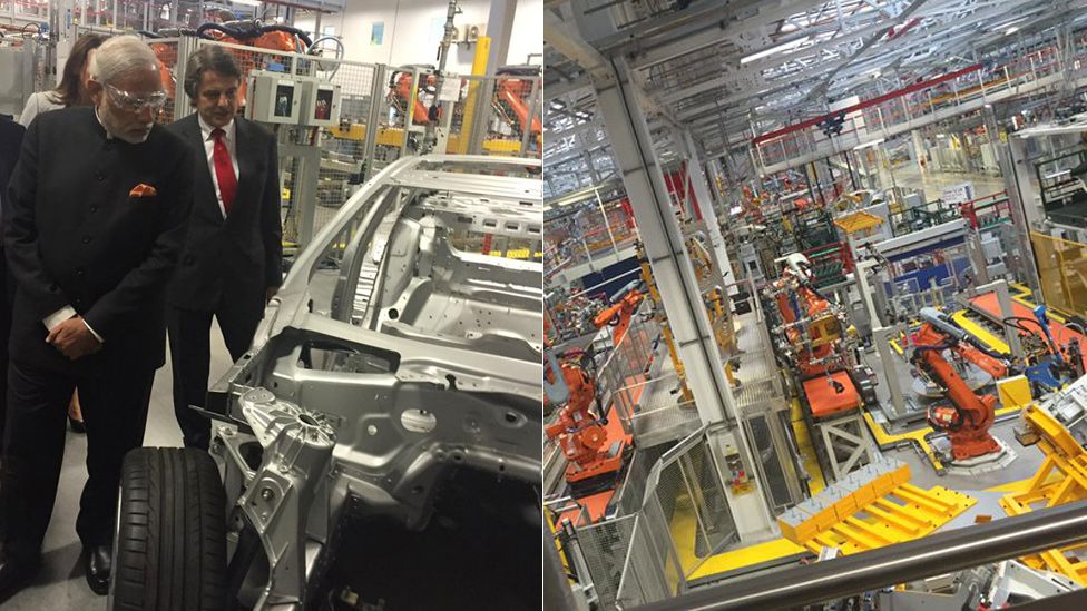 Narendra Modi praises Jaguar Land Rover's 'impressive' technology - BBC ...