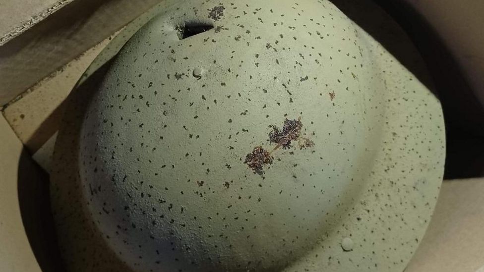 WW1 helmet with bullet hole stolen in break-in - BBC News