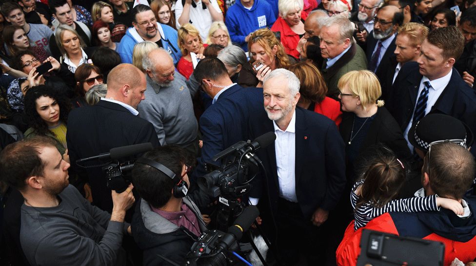 Grinning Corbyn talks up 'real' Labour manifesto - BBC News