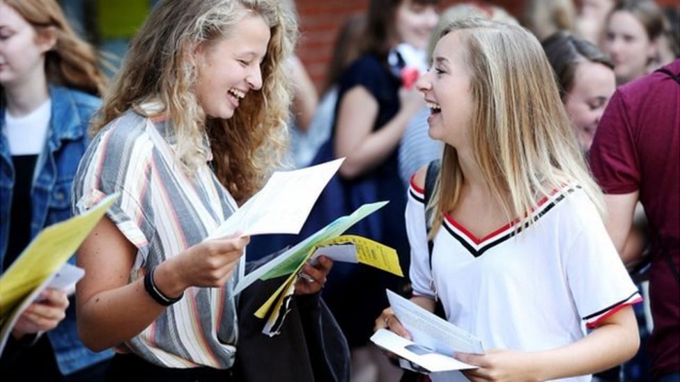 Record university offers as top A-level grades slip - BBC News