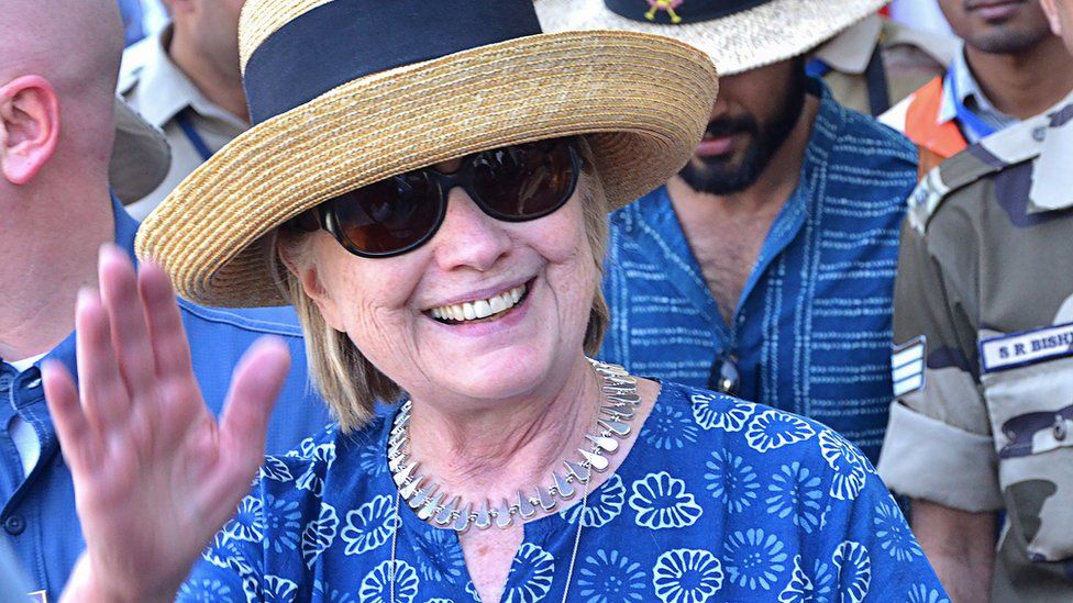 Hillary Clinton treated for minor injury in India, says hospital - BBC News