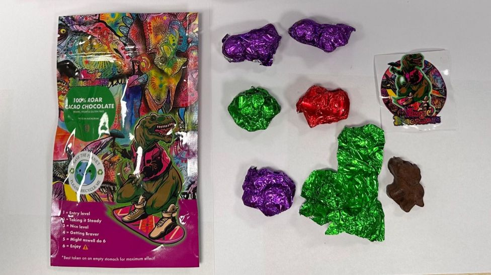 Class A drugs disguised as dinosaur chocolate seized in Jersey - BBC News