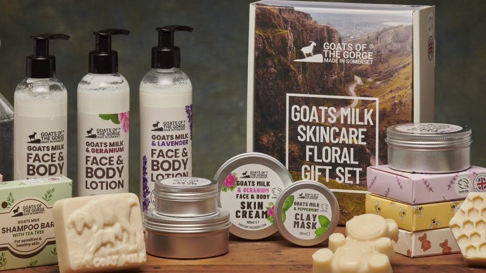 Goat milk skincare brand sees business boom since Dragons' Den - BBC News
