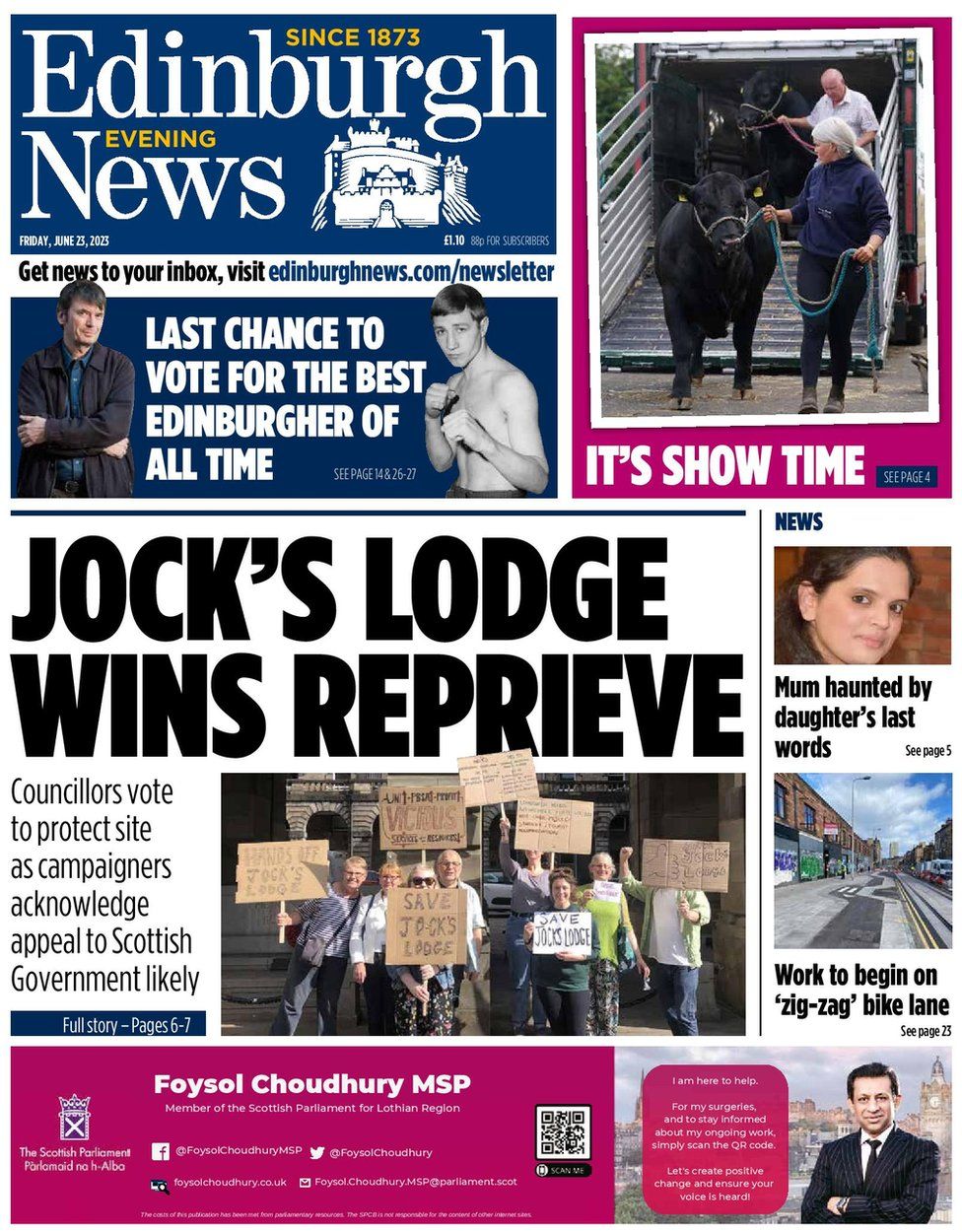Scotland's papers: Titanic claims more lives and Winnie Ewing death ...