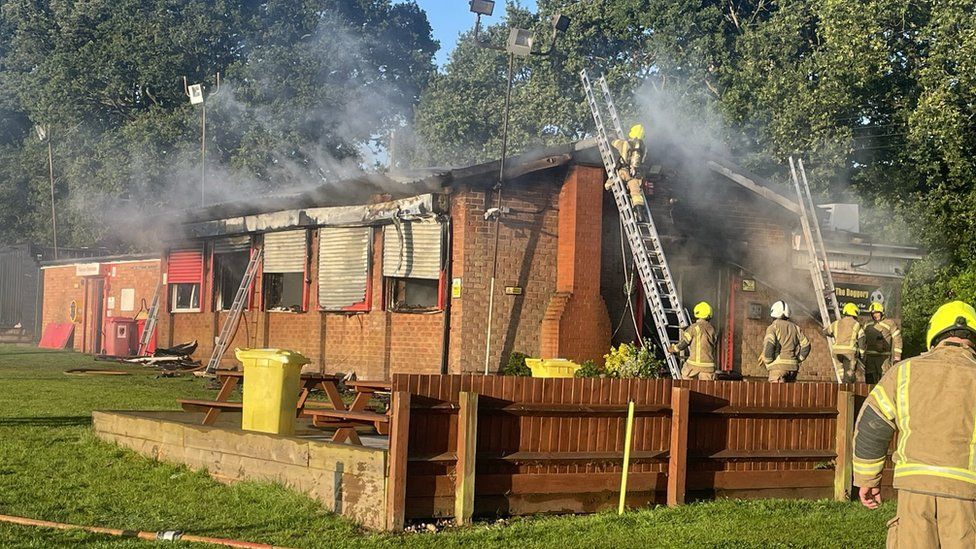 Hampton Football Club fire treated as suspicious - BBC News