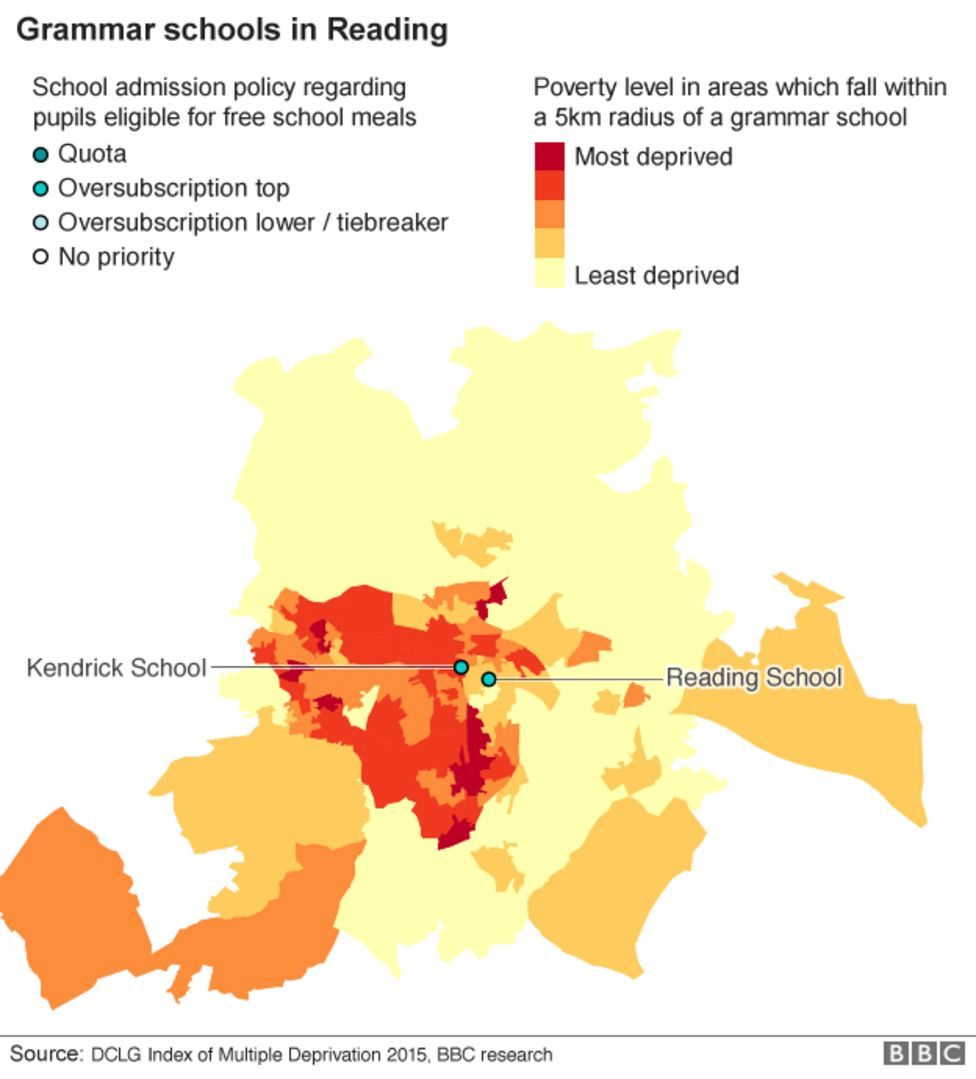 Grammar schools and poverty: Check your area - BBC News