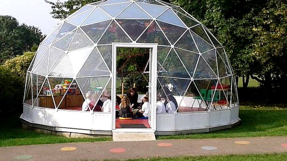 Post-lockdown teaching: Geodomes and polytunnels? - BBC News
