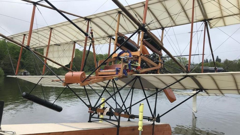 Replica of UK's first seaplane Waterbird returns for rare Windermere ...