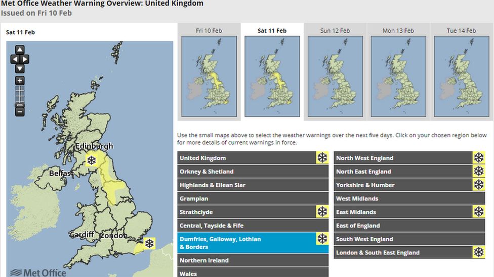 Warning of sleet and snow for southern and eastern Scotland - BBC News