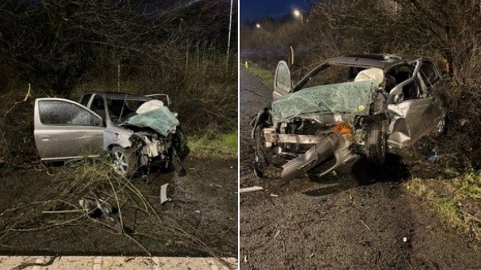 Driver crashes on M60 after 12-hour shift, prompting warning - BBC News