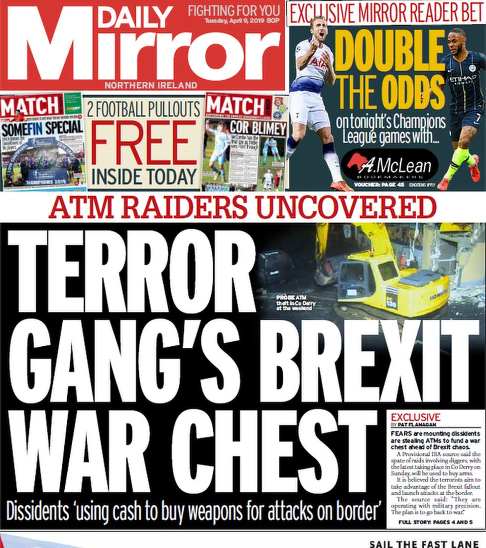 Newspaper headlines: ATM thefts and medical blunders - BBC News