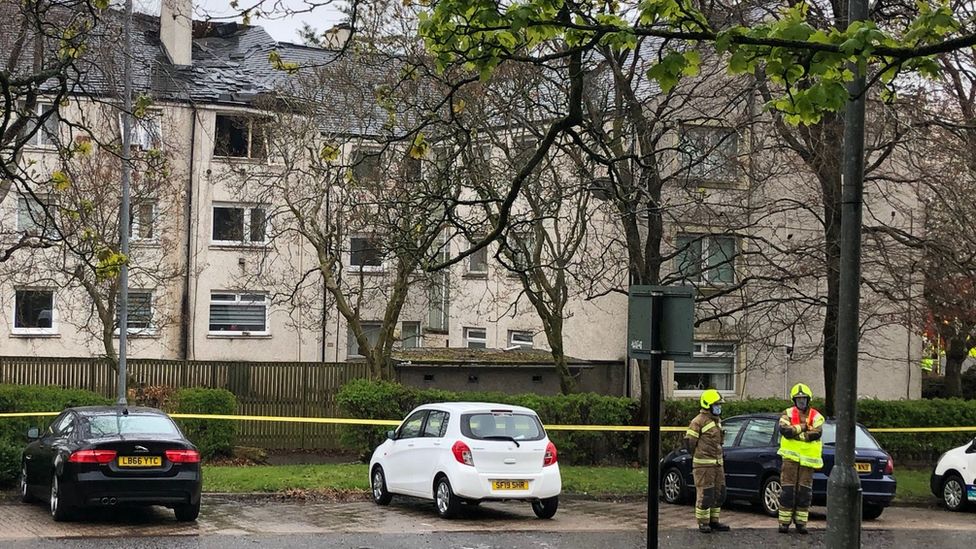 Man in hospital after suspected gas explosion in East Kilbride - BBC News