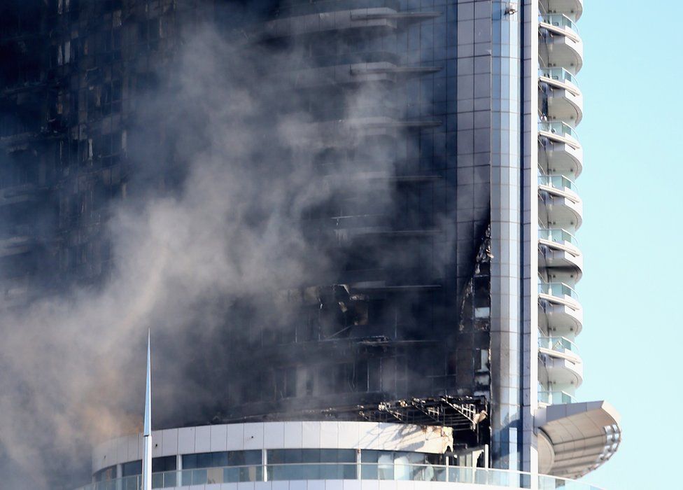Dubai seeks cause of massive hotel fire at New Year - BBC News