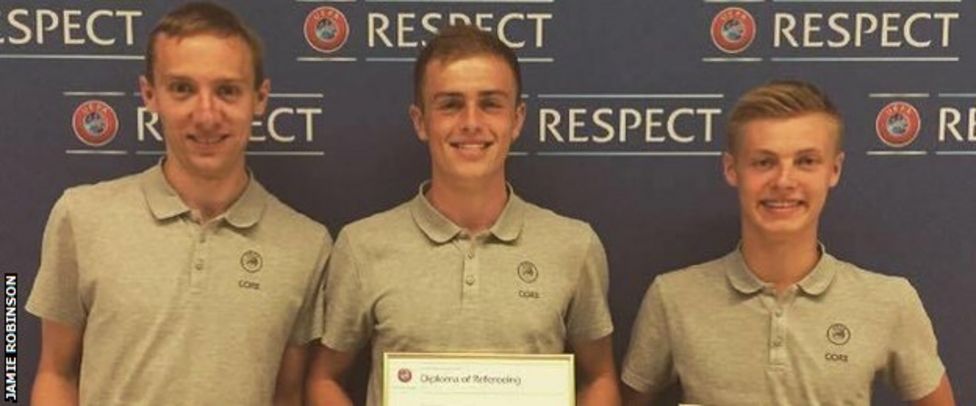 Jamie Robinson: Abuse, Fifa and Pep - why be a referee? - BBC Sport