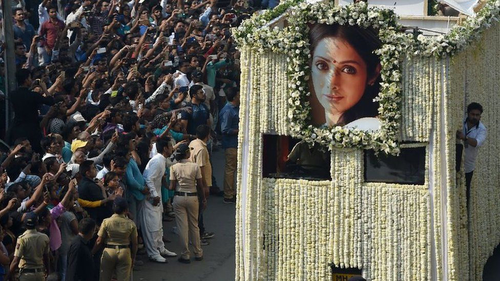Sridevi Kapoor death: Tragedy shines light on Bollywood pressures - BBC ...