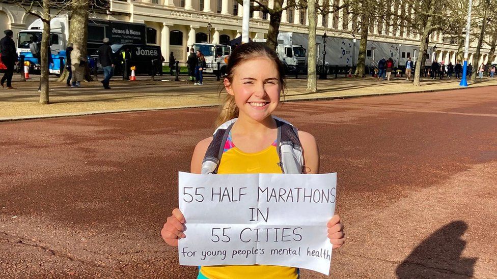 Woman runs 55 half marathons in 55 cities for mental health charity ...
