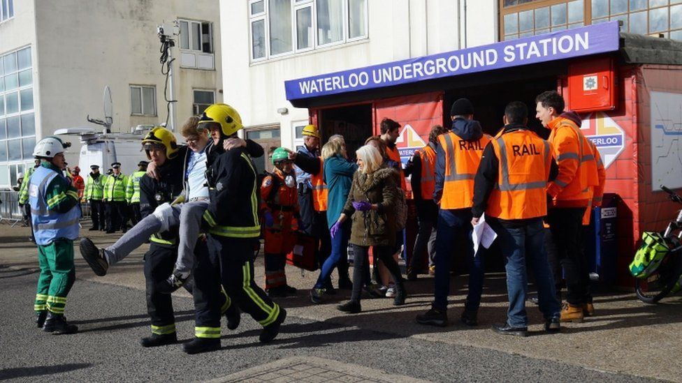 Tube disaster exercise: 'Tower collapses into station' - BBC News