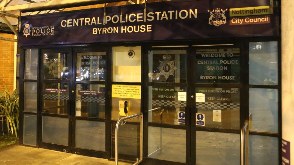 Nottingham man arrested over 999 police station arson threat - BBC News
