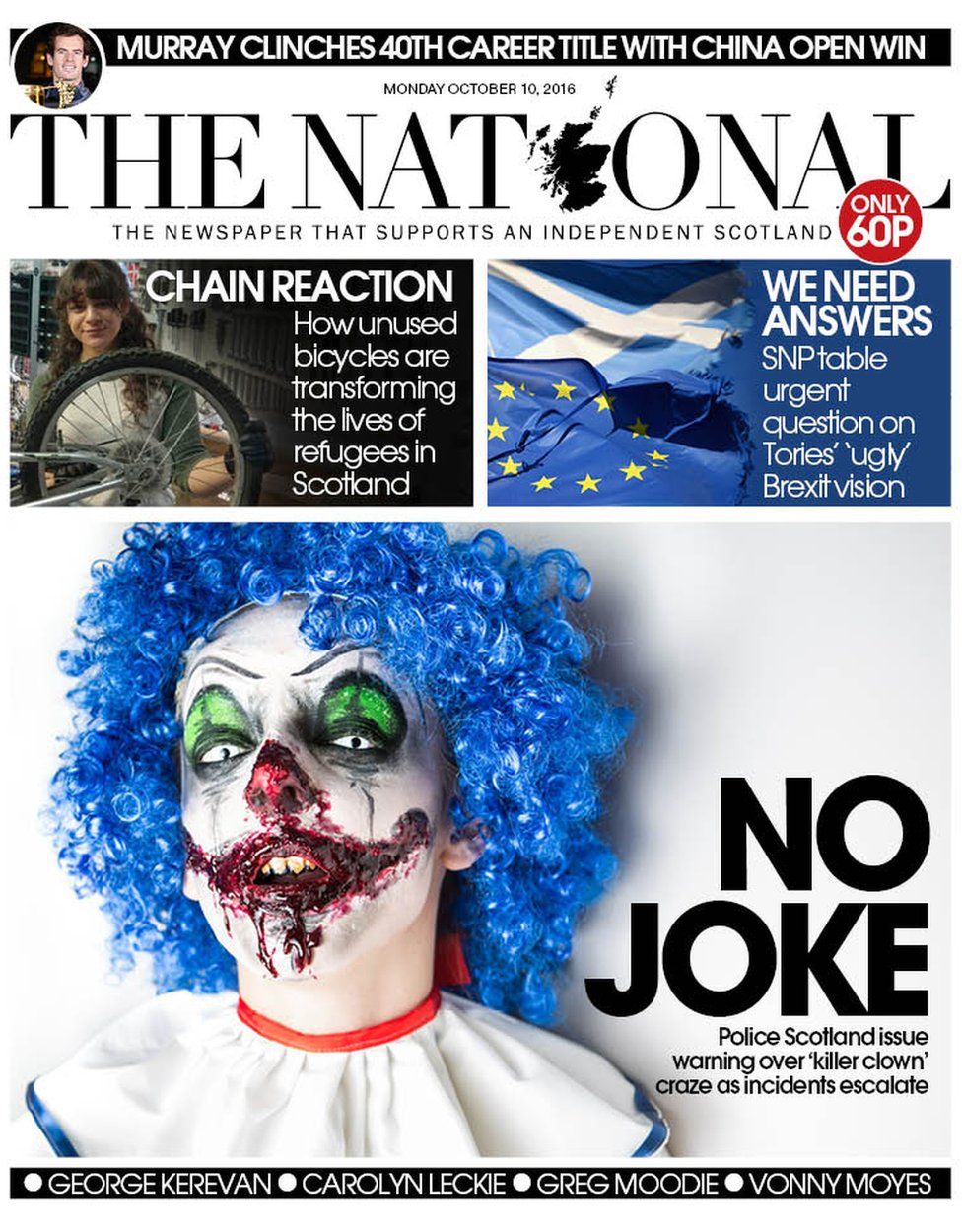 Scotland's papers: Murray's China win and 'tea break' axe - BBC News