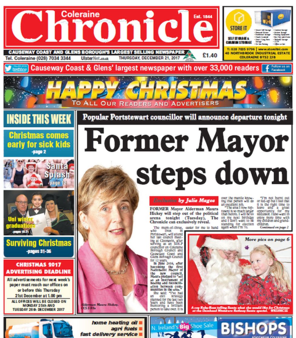 NI weekly paper review: Christmas lights and Strabane 'bloodbath' - BBC ...