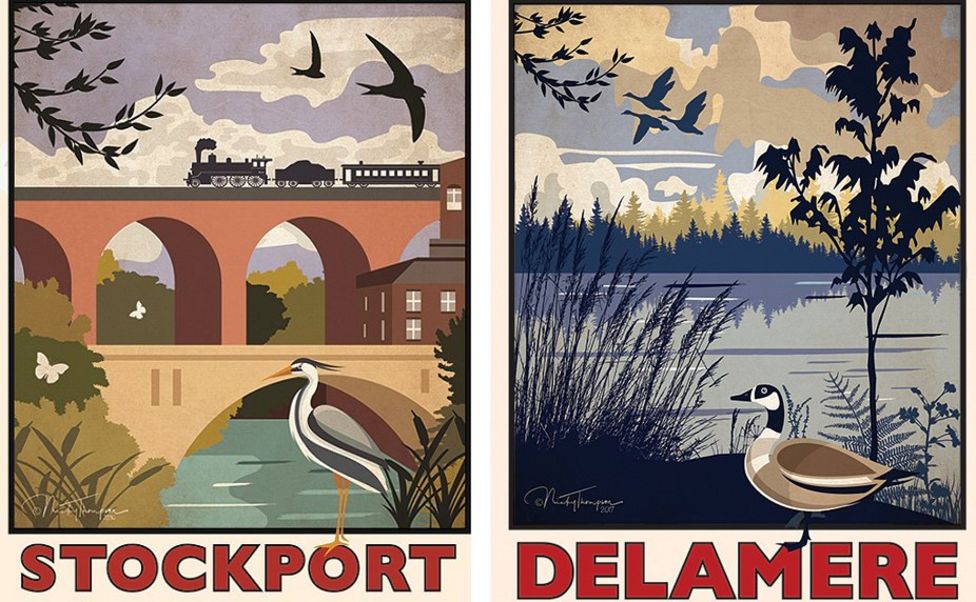 Northern locations get vintage rail poster makeover - BBC News