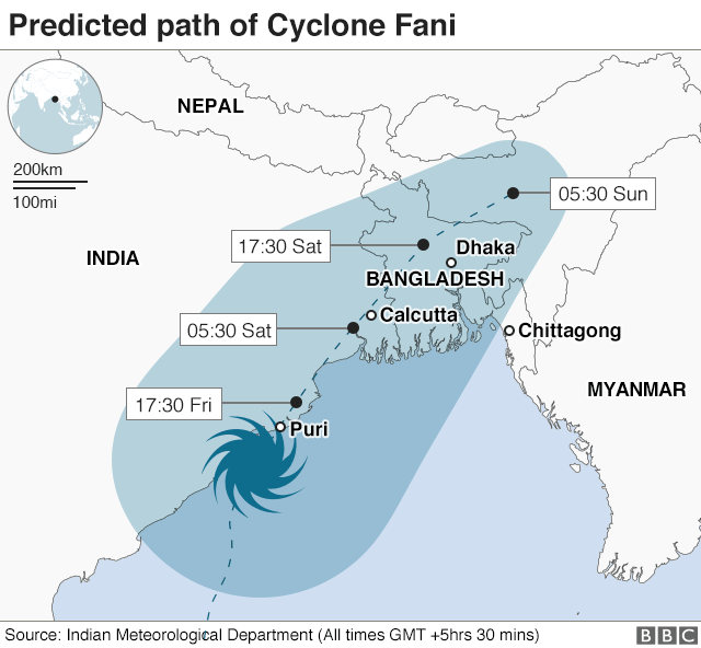 Cyclone Fani: Indians shelter from powerful storm - BBC News