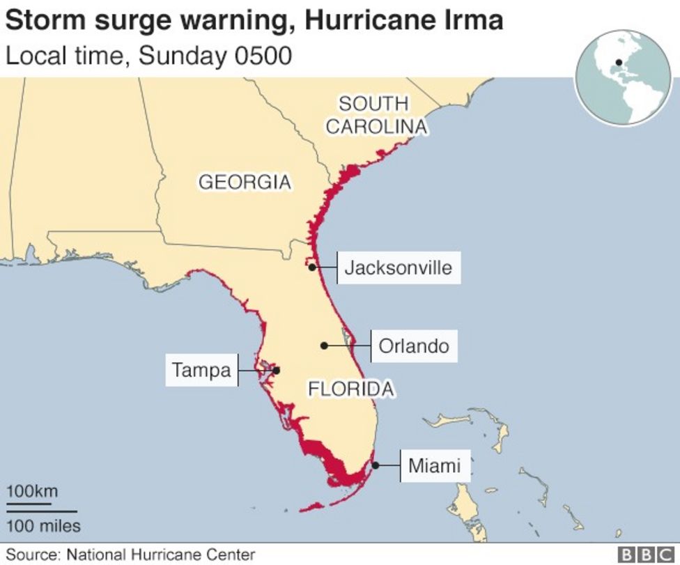 Hurricane Irma: Massive storm bears down on Florida - BBC News
