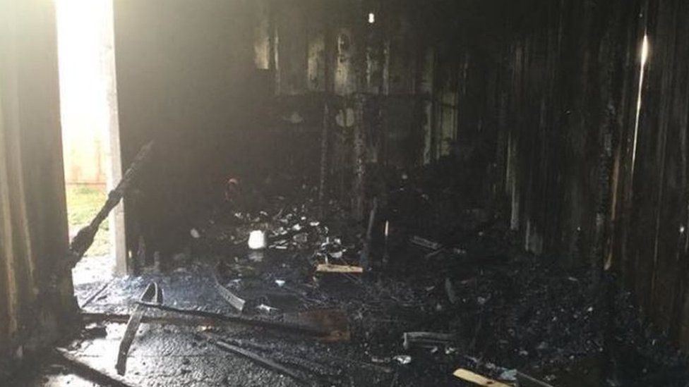 Arson attack on Seacroft junior club's container home - BBC News