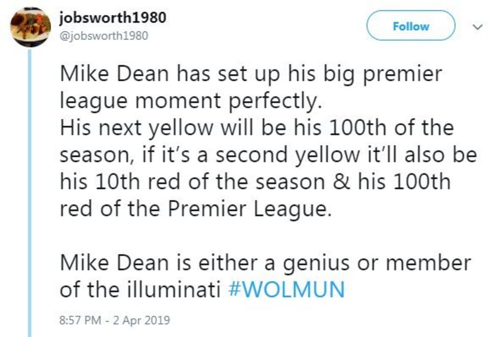Mike Dean 100 Premier League red cards: Statistics and social media ...