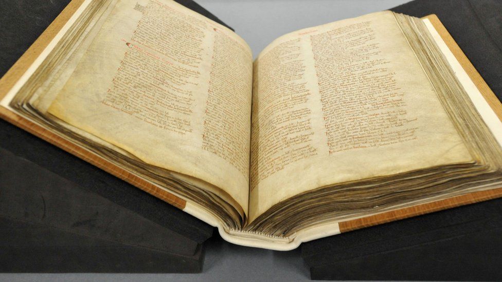 Domesday Book on public display at Lincoln Castle - BBC News