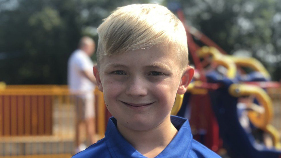 Boy, 10, raises £85,000 for Neath park in memory of his friend - BBC News