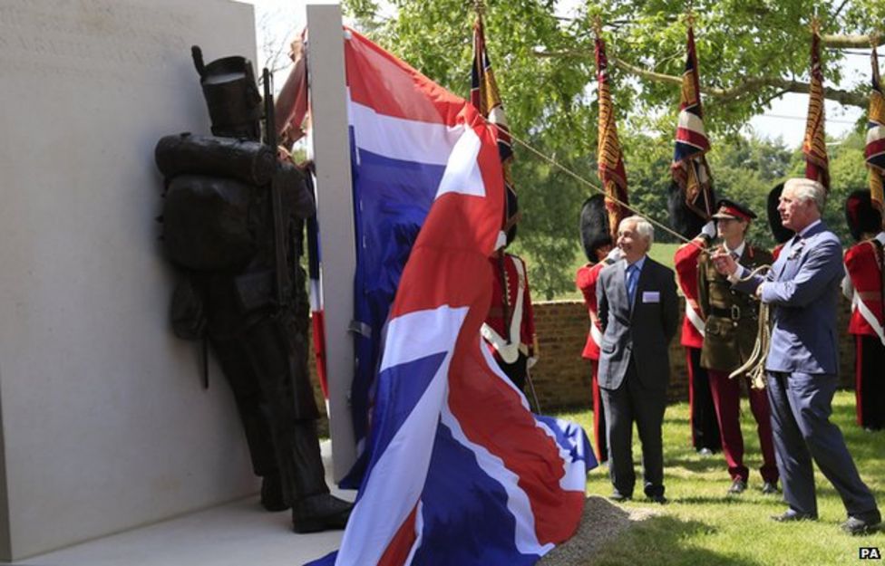 Battle of Waterloo memorial unveiled by Prince Charles - BBC News