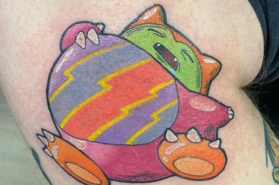 Pokémon inspires Stowmarket tattoo artist's charity challenge - BBC News