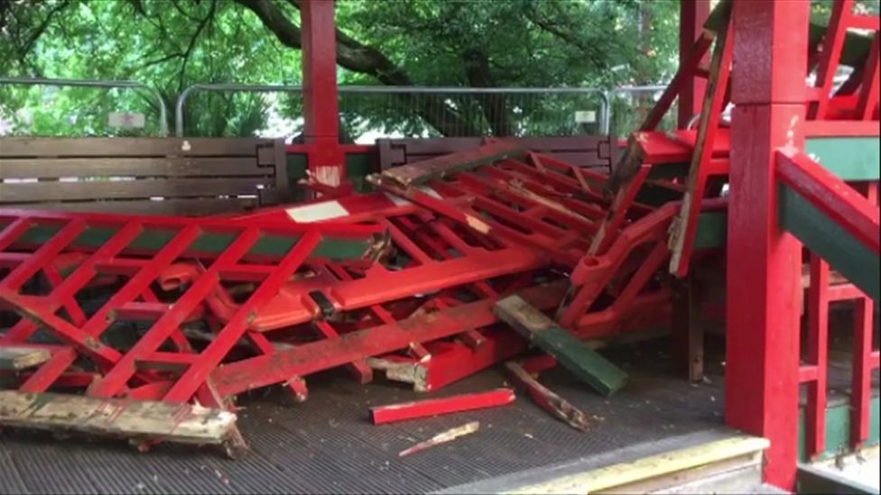 Manchester's Chinatown pagoda smashed by vandals - BBC News