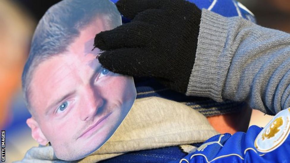Jamie Vardy: Leicester fans wear masks to support banned striker - BBC ...