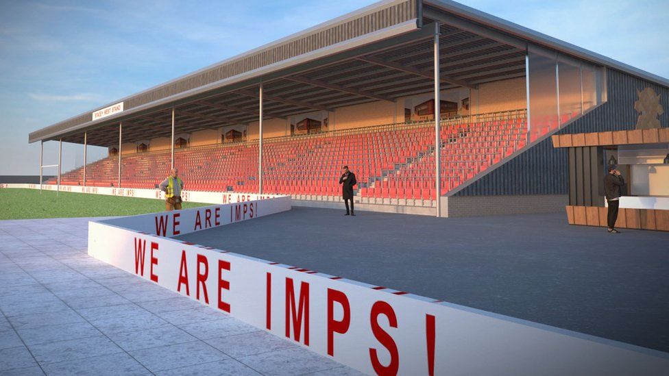 Lincoln City Sincil Bank stadium expansion plans submitted - BBC News