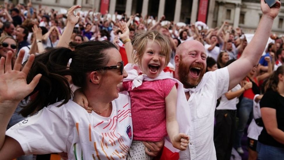 In pictures: Fans celebrate historic England win - BBC News