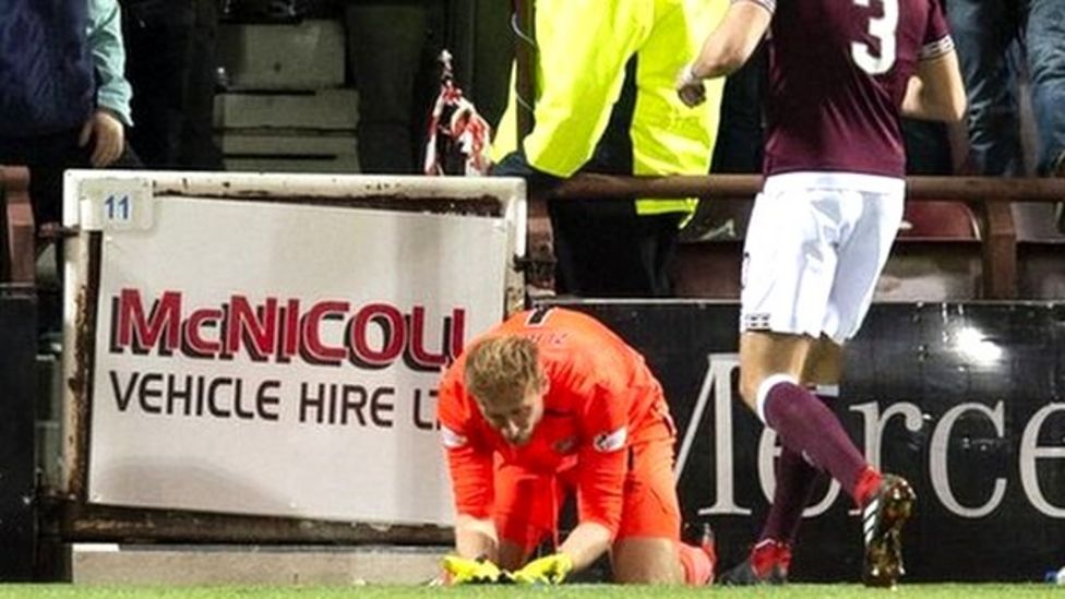 Hibs fan sentenced for punching Hearts goalkeeper Zdenek Zlamal - BBC News