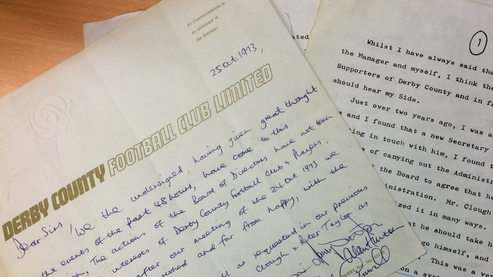 Derby County chairman's Brian Clough letter revealed after 45 years ...