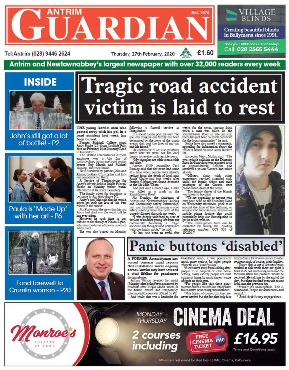 NI weekly papers: 'Panic button' alarm for County Antrim pensioners ...