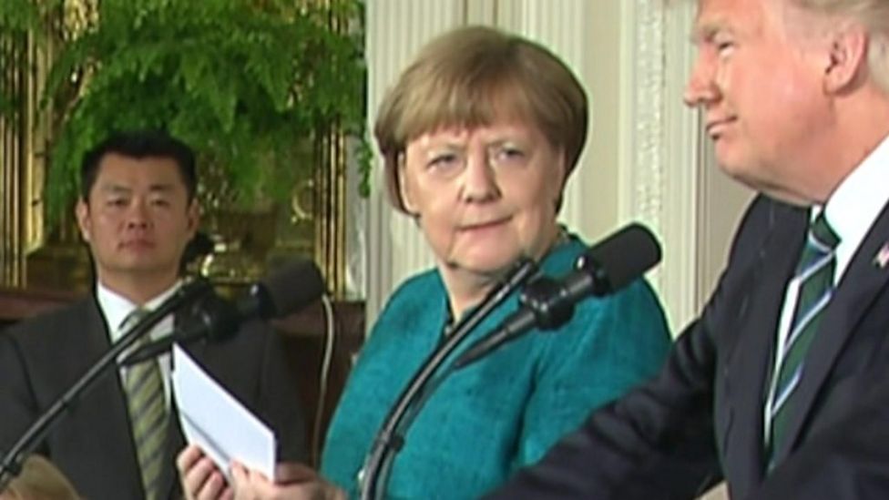 Merkel visits Trump - so will she envy Macron's bromance? - BBC News