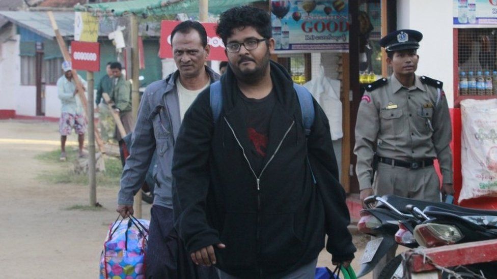 Myanmar frees TRT journalists jailed for flying drone - BBC News