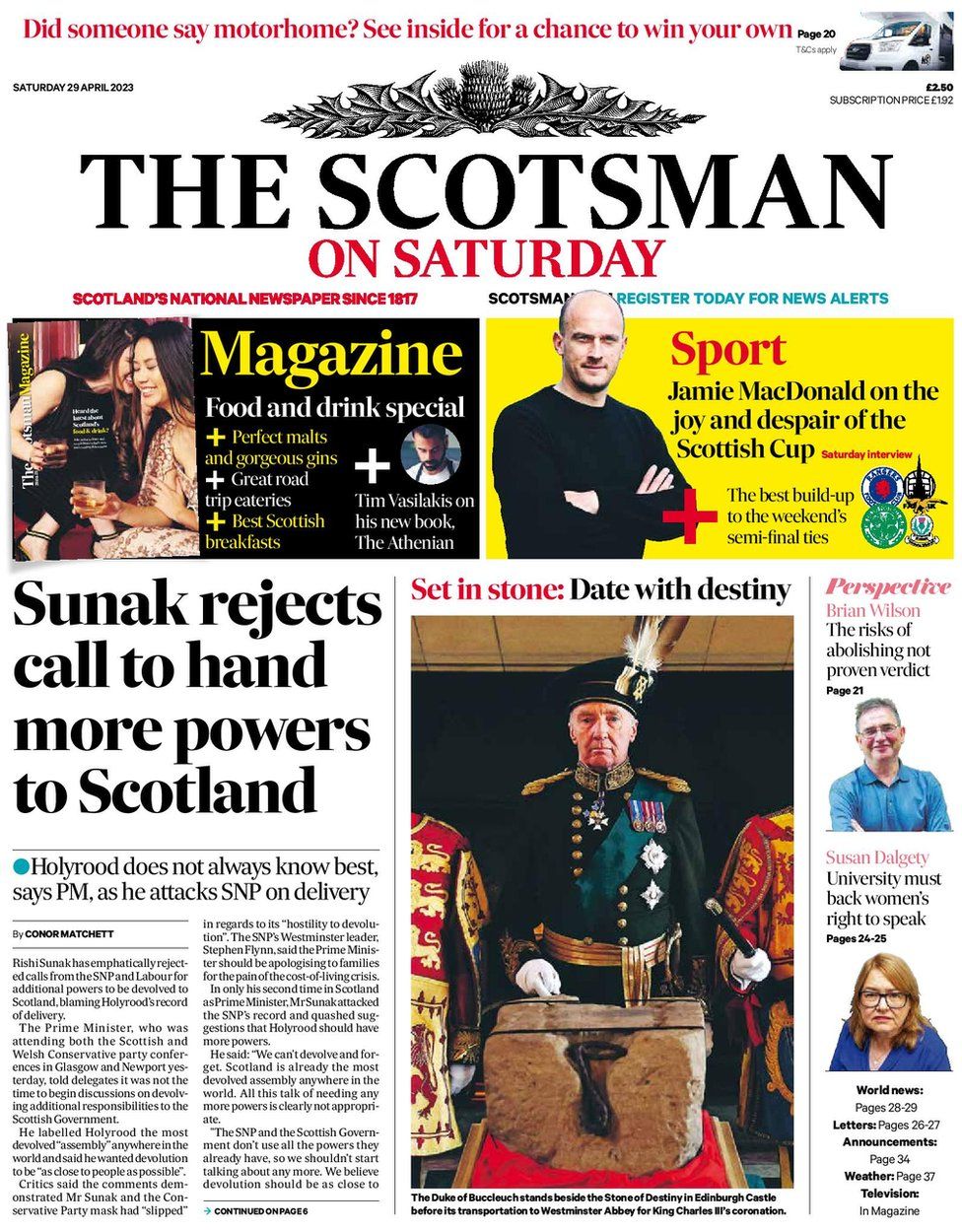 Scotland's papers: PM visits and murder case under review - BBC News