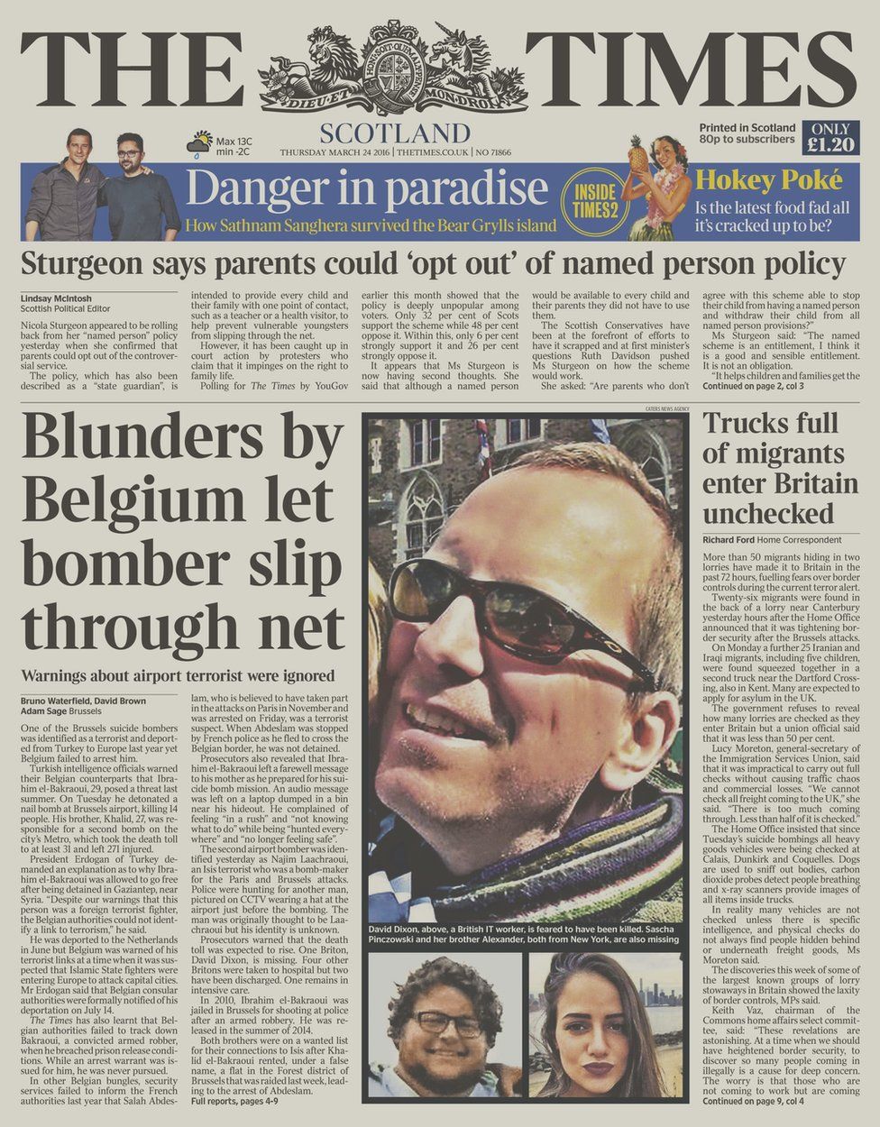 Thursday's Scottish papers: Independence day and bomber 'blunders ...