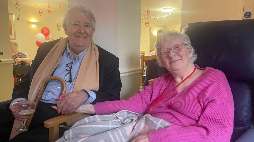 DJ spins the hits at care home Valentine disco - BBC News