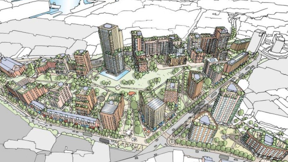 Portsmouth City Council plans thousands of homes on Tricorn site - BBC News