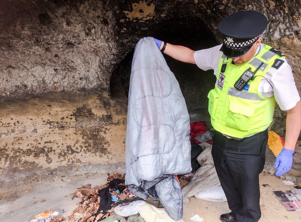 Two homeless people found living in caves in Nottingham - BBC News