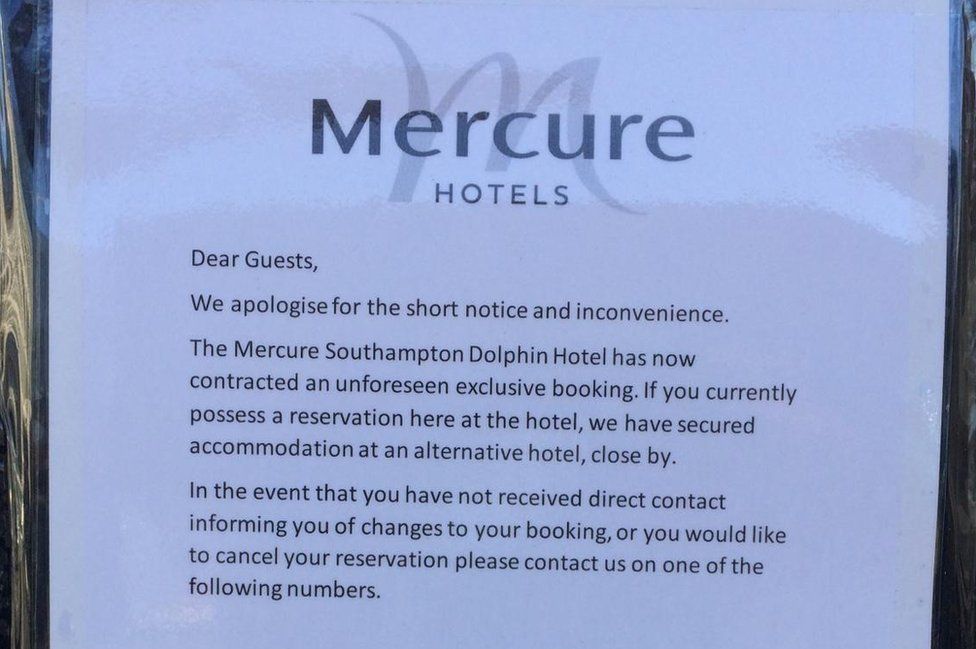 The Dolphin Hotel Southampton cancels all reservations - BBC News